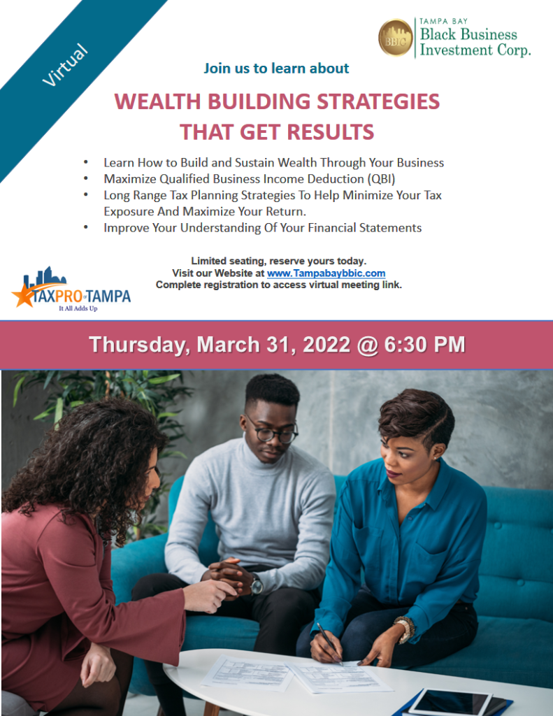 Wealth building strategies that get results. – Virtual workshop Thu. Mar. 31, 2022 - Tampa Bay ...